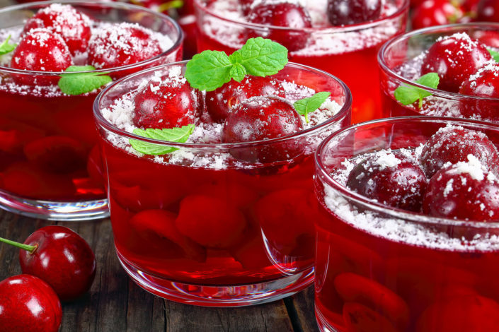 Sweet Cherry Gel Dessert Recipe - Winky Desserts