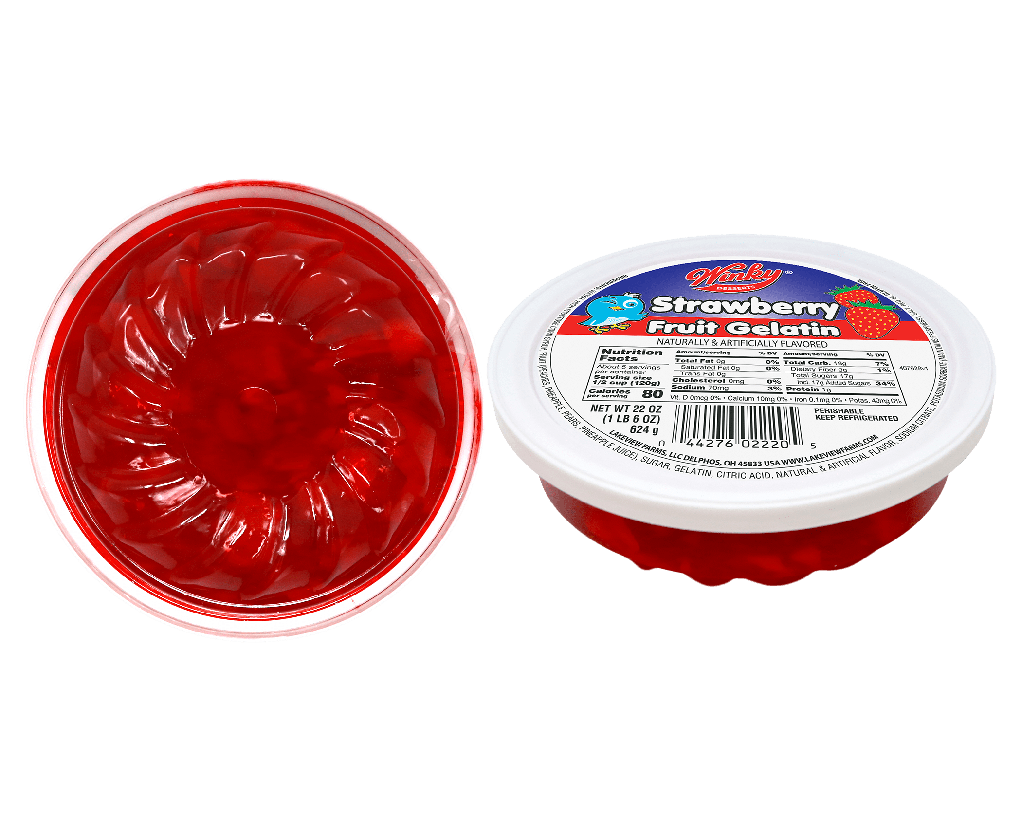 Winky Strawberry Fruit Gelatin Dessert 22oz - Lakeview Farms