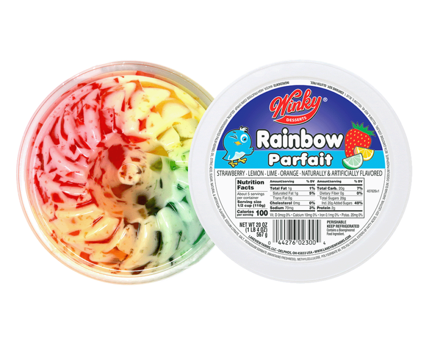 Winky Rainbow Parfait Gelatin Dessert 20oz - Lakeview Farms