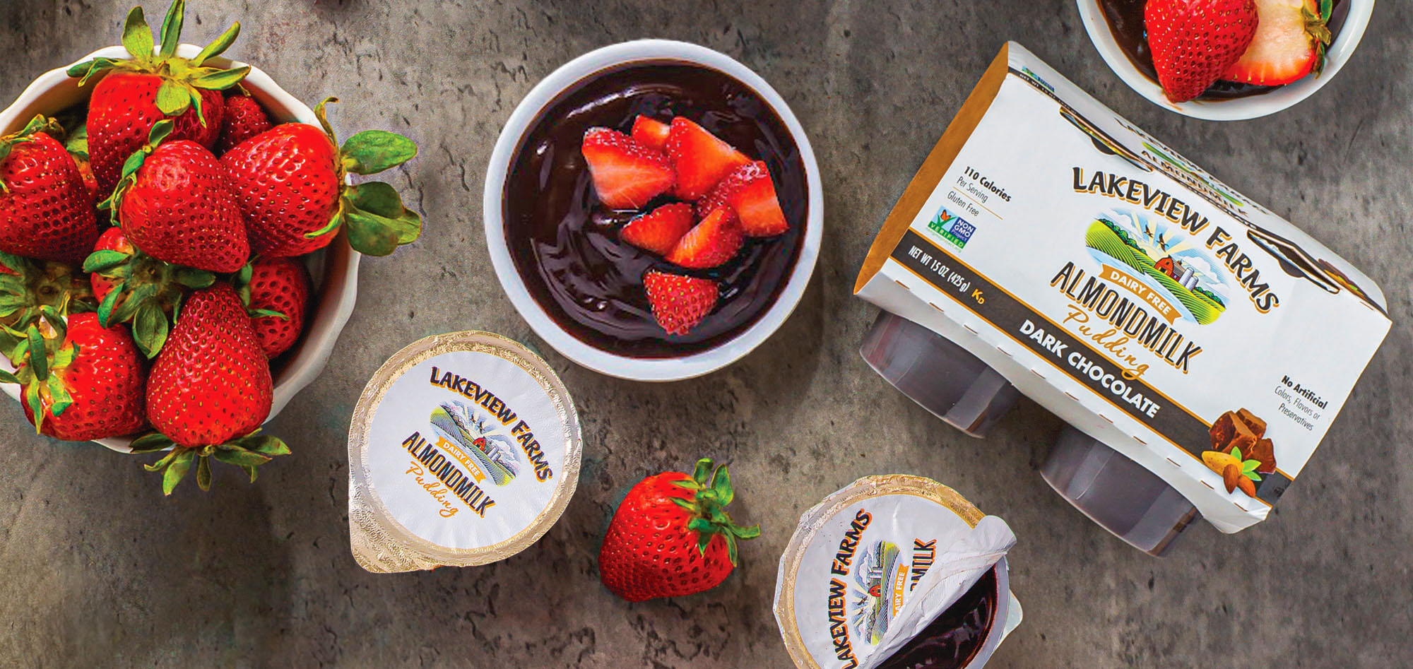 LVF Almondmilk Pudding – Dark Chocolate 4 Pack 3.75oz - Lakeview Farms